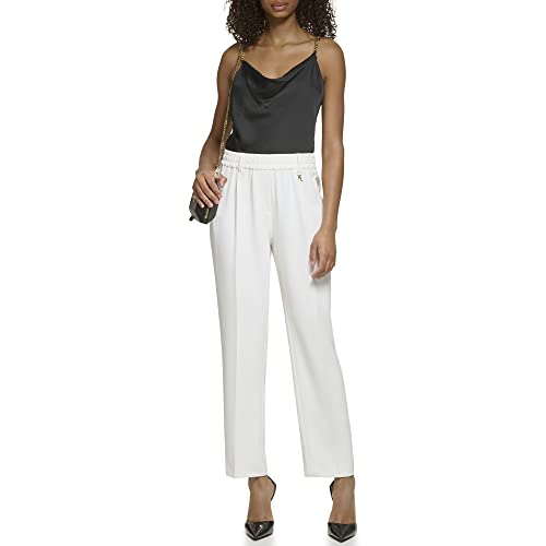Karl Lagerfeld Paris Women's Everyday Relaxed Casual Pant, Soft White, 6