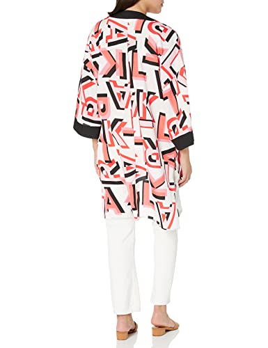 Karl Lagerfeld Paris Women's Logo Color Kimono, WHT Calypso CRL MLTI