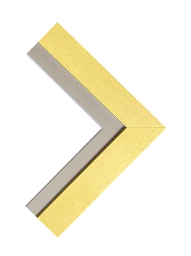 FRAMES BY POST METROGOLDWITHLTGRYMT5040CM1510 Frame, 50 x 40 cm Image Size 15 x 10 Inch Plastic Glass, Gold Light Grey Mount