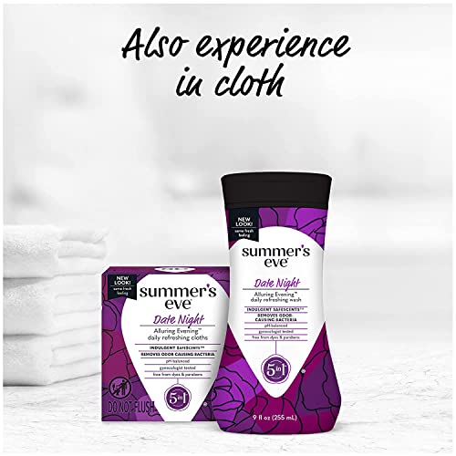 Summer's Eve Date Night Feminine Cleansing Wipes Pre/Post-Intimacy Cleansing, 16 Count