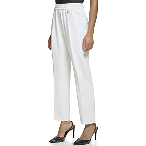 Karl Lagerfeld Paris Women's Everyday Relaxed Casual Pant, Soft White, 6