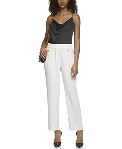 Karl Lagerfeld Paris Women's Everyday Relaxed Casual Pant, Soft White, 6