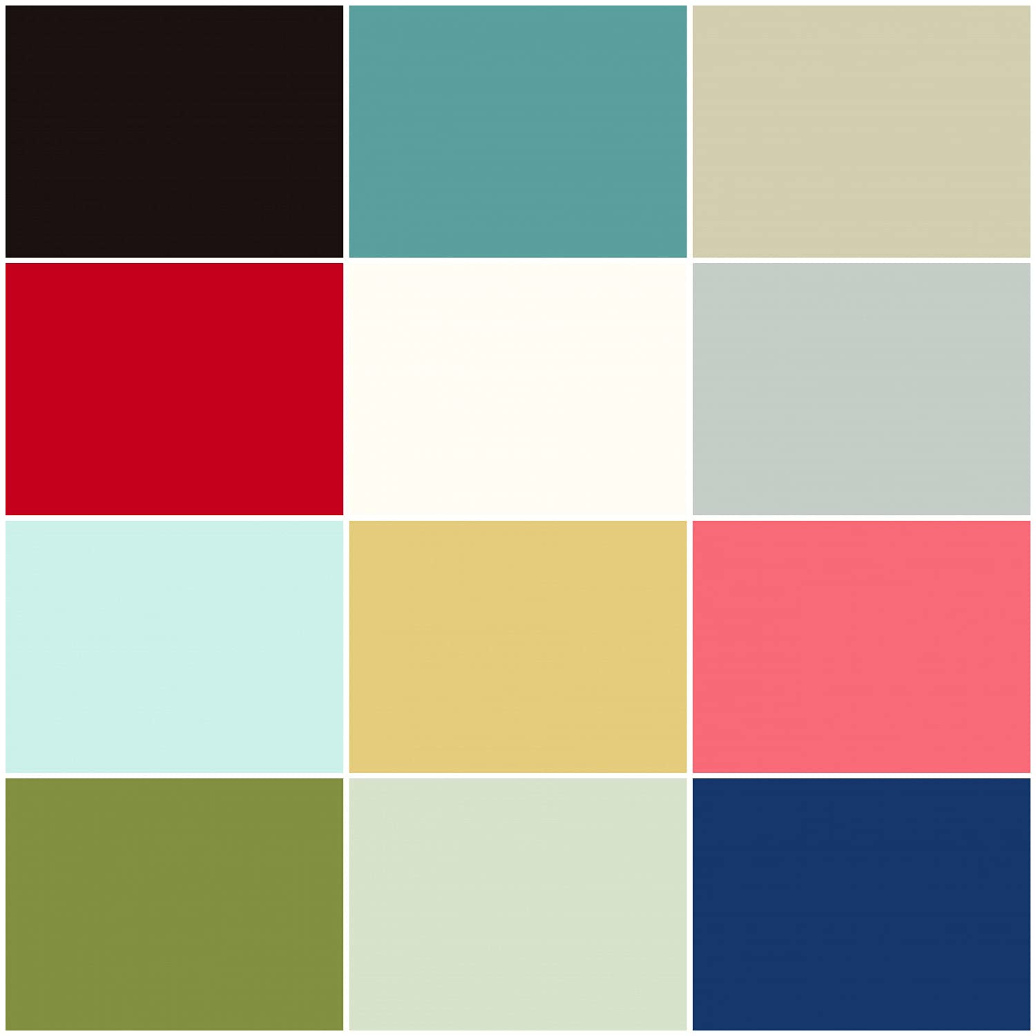 Maywood Studio KimberBell Silky Solids Fat Quarter Bundle 12pcs, Multi Yard