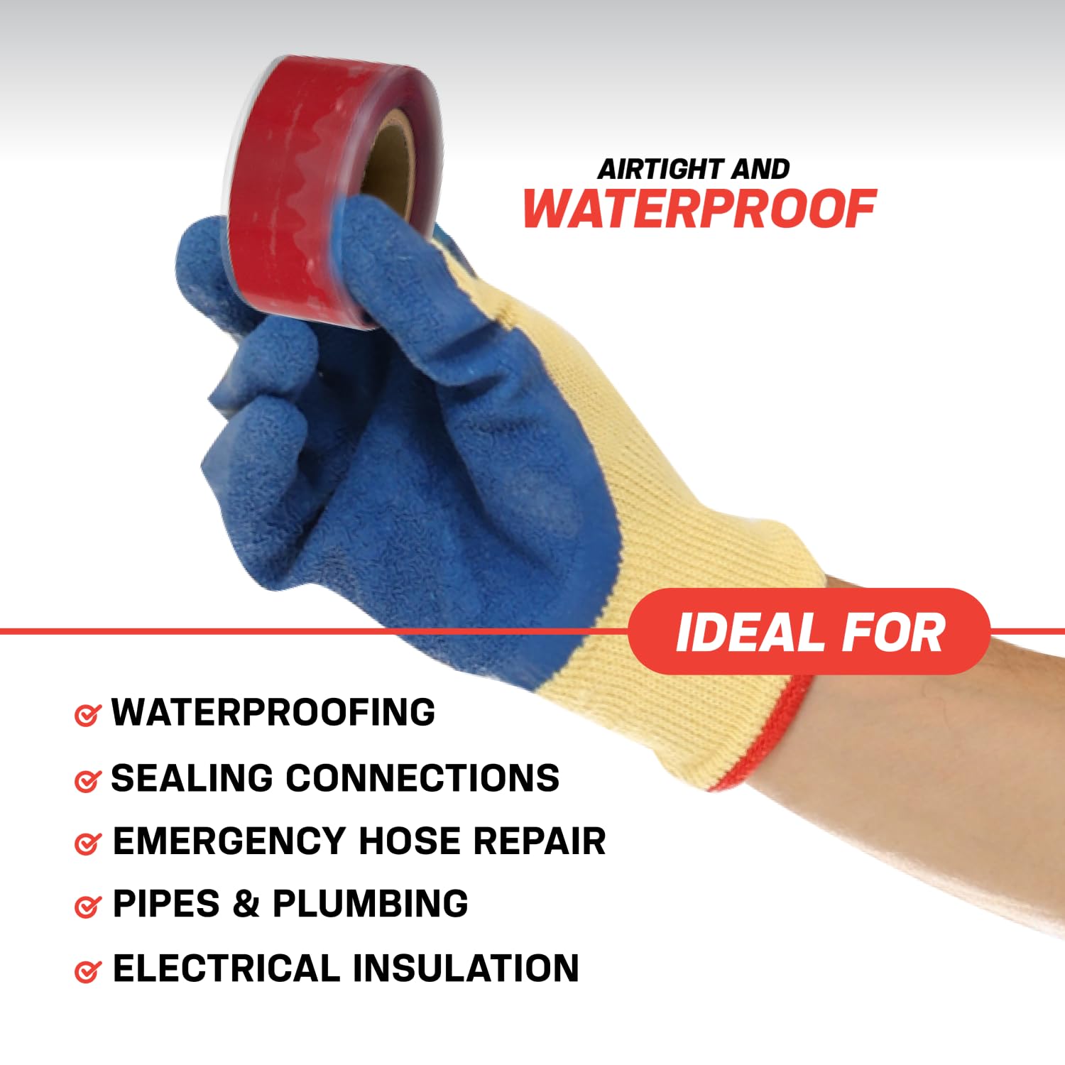 Bond It Rescue Tape, Self-Fusing Silicone Tape, Emergency Plumbing Pipe & Radiator Hose Repair, Electrical Insulation, Military Std, 1"x12', Black