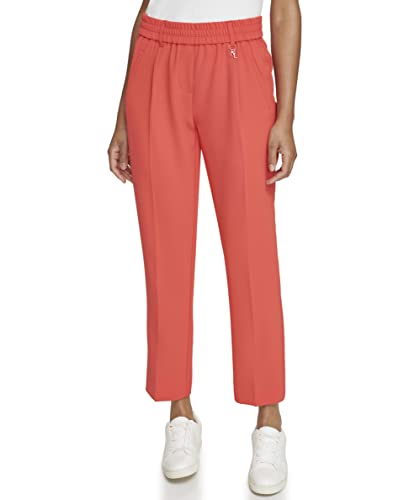 Karl Lagerfeld Paris Women's Color Suiting Pant, Calypso Coral, X-Large
