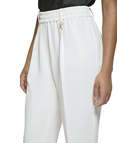 Karl Lagerfeld Paris Women's Everyday Relaxed Casual Pant, Soft White, 6