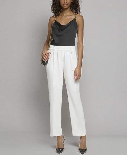 Karl Lagerfeld Paris Women's Everyday Relaxed Casual Pant, Soft White, 6