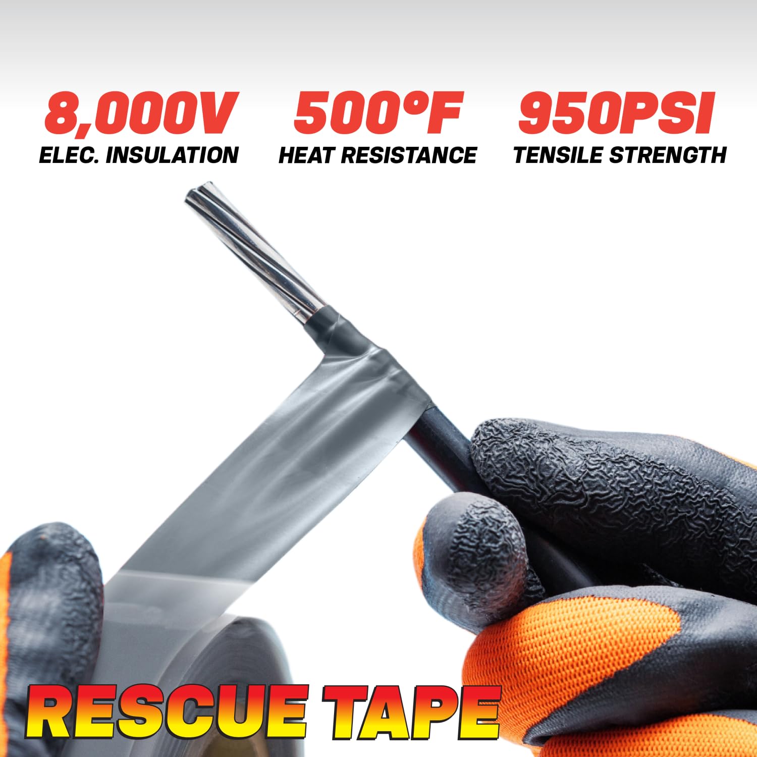 Bond It Rescue Tape, Self-Fusing Silicone Tape, Emergency Plumbing Pipe & Radiator Hose Repair, Electrical Insulation, Military Std, 1"x12', Black
