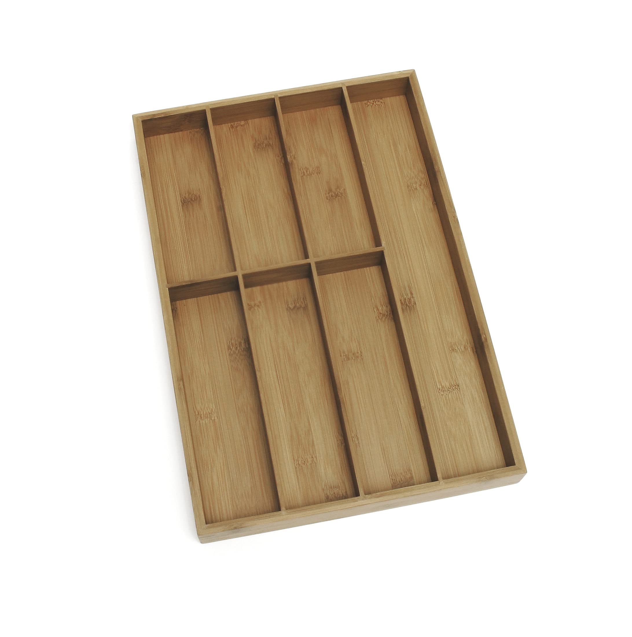 Lipper International 8877 Bamboo Wood Flatware Organizer with 7 Compartments, 12" x 17-1/2" x 1-3/4"