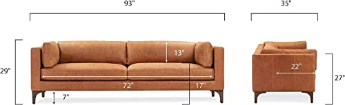 POLY & BARK Argan Sofa in Full-GrainĀ Pure-Aniline Italian Leather, Cognac Tan