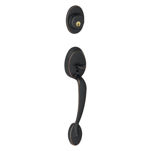 Schlage F58 PLY 716 Plymouth Exterior Handleset with Deadbolt, Aged Bronze (Exterior Half Only)