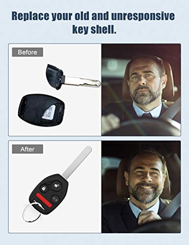 2Pcs Replacement Key Fob Shell Keyless Entry Remote fits Honda Accord 2012 2011 2010 2009 2008 2007 2006 2005 2004 2003 / Pilot/CR-V/Civic EX 2006-2013