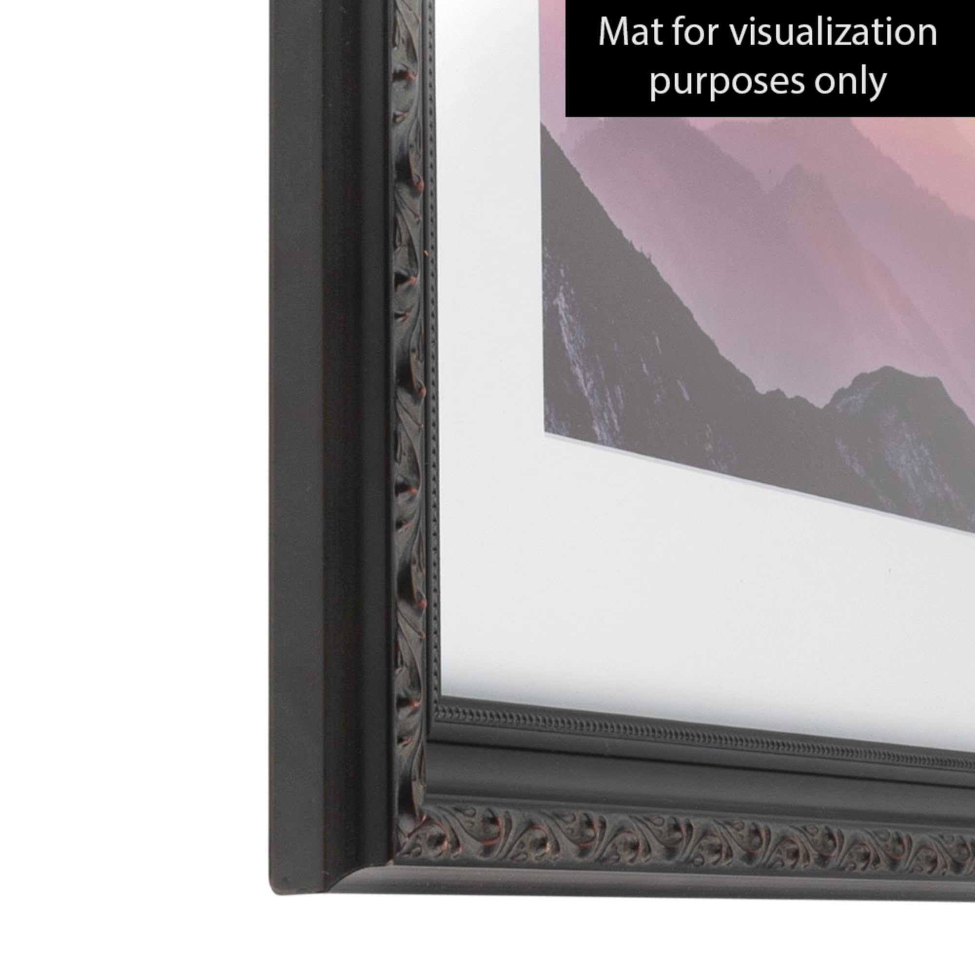 ArtToFrames 16x20 inch Black with Beads Wood Picture Frame, WOMD10188-16x20