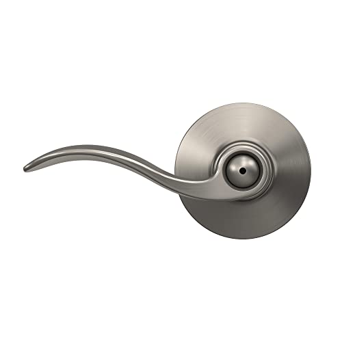 Schlage F40 ACC 619 Accent Door Lever, Bed & Bath Privacy Lock, Satin Nickel