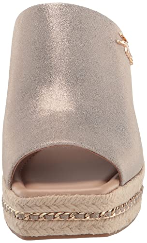Karl Lagerfeld Paris Women's Corissa Slip on Espadrille Wedge Sandal, Champagne, 10