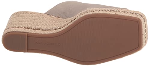 Karl Lagerfeld Paris Women's Corissa Slip on Espadrille Wedge Sandal, Champagne, 10