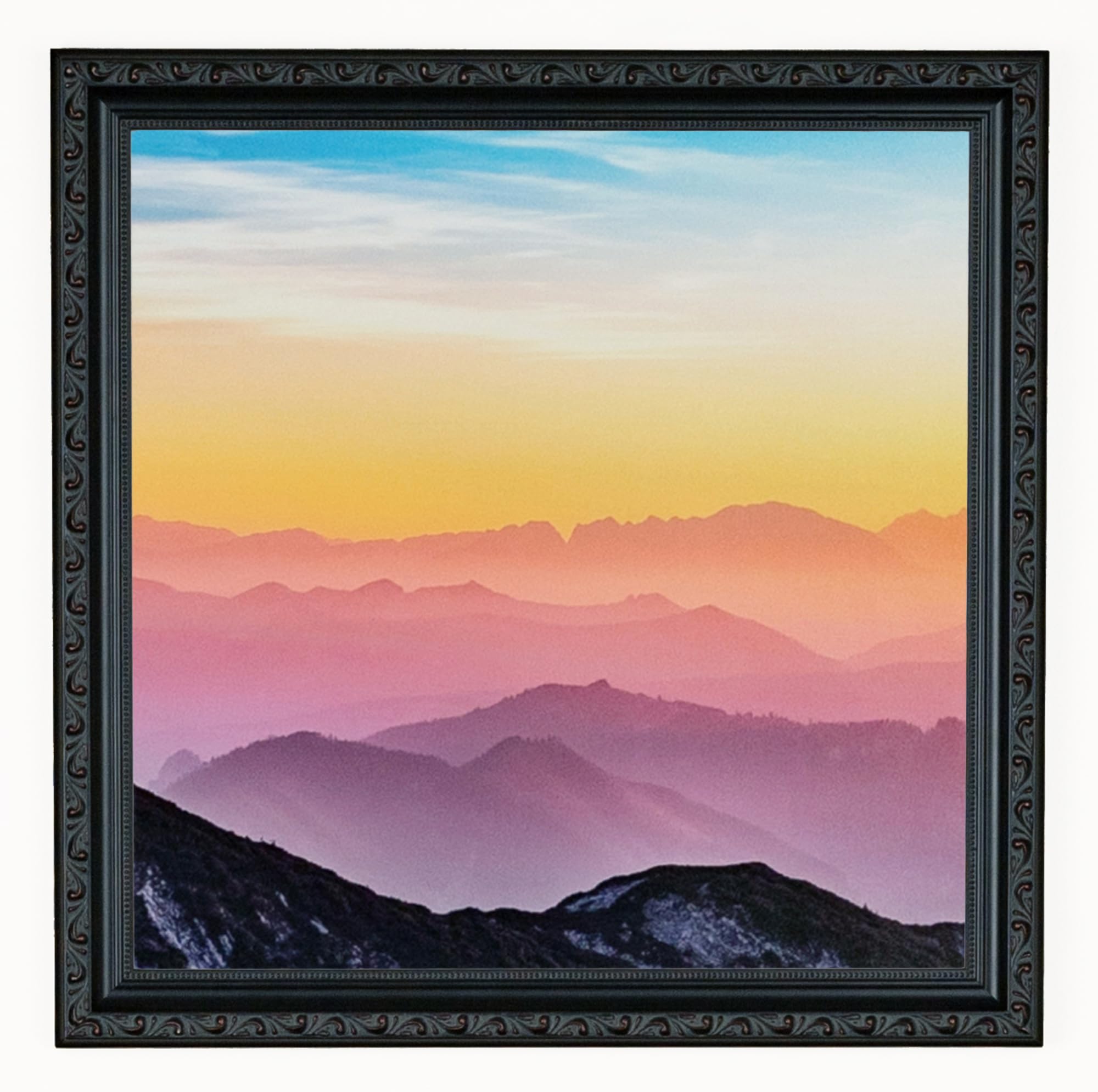 ArtToFrames 16x20 inch Black with Beads Wood Picture Frame, WOMD10188-16x20