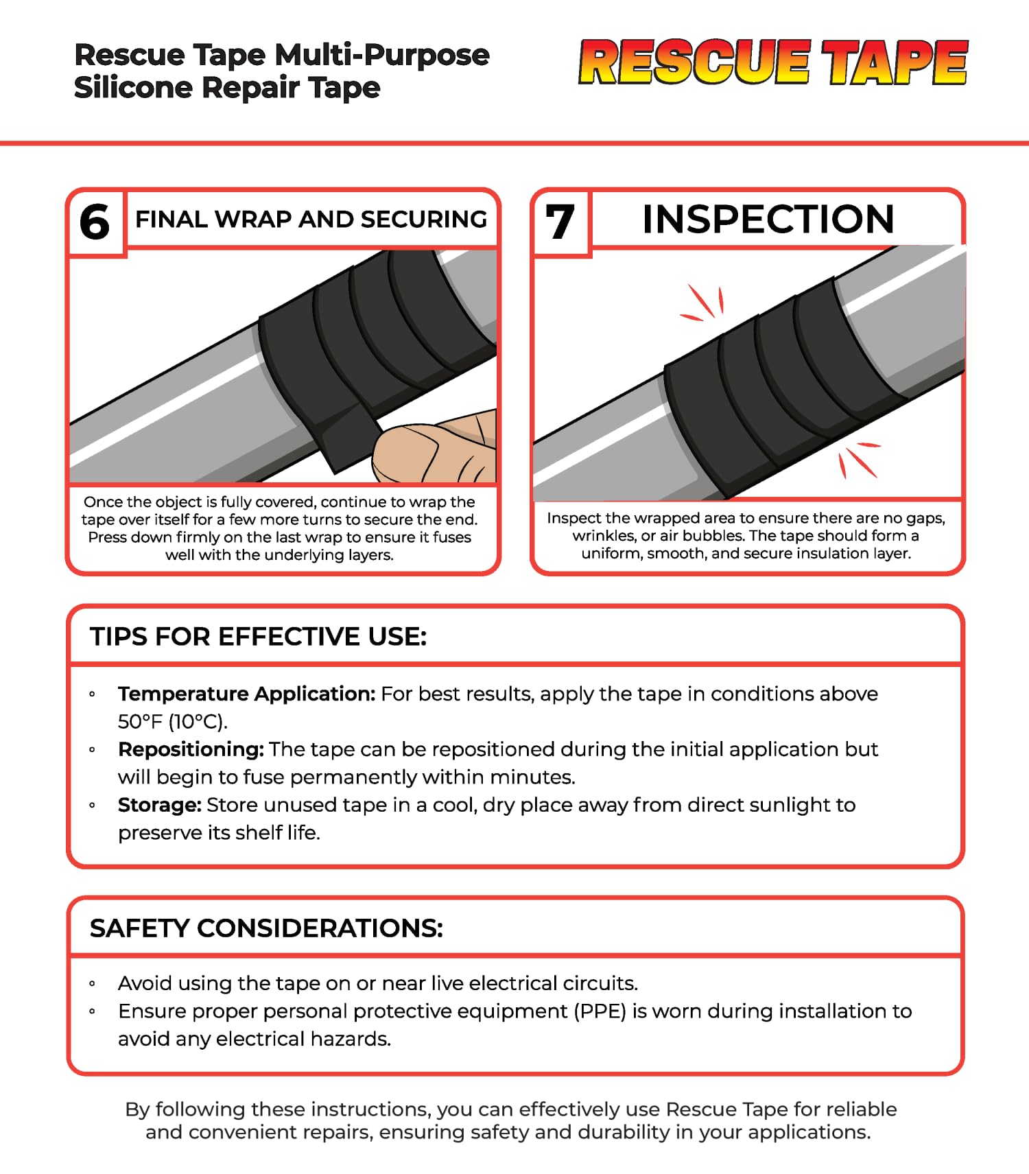 Bond It Rescue Tape, Self-Fusing Silicone Tape, Emergency Plumbing Pipe & Radiator Hose Repair, Electrical Insulation, Military Std, 1"x12', Black