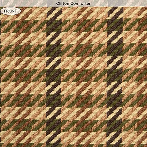 Paseo Road by HiEnd Accents | Clifton 3 Piece Comforter Set with Pillow Shams, Brown Tweed Houndstooth, Super King Size, Plaid Rustic Cabin Lodge Luxury Bedding Set, 1 Comforter and 2 Pillowcases