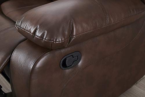 Betsy Furniture 2PC Bonded Leather Recliner Set Living Room Set, Sofa, Loveseat 8018 (Brown, Living Room Set 3+2)