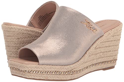 Karl Lagerfeld Paris Women's Corissa Slip on Espadrille Wedge Sandal, Champagne, 10
