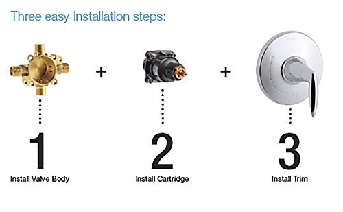 Kohler K-8304-KS-NA Rite-Temp® Pressure-Balancing Valve Body and Cartridge Kit with Service Stops