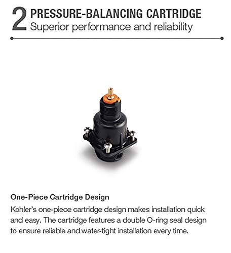 Kohler K-8304-KS-NA Rite-Temp® Pressure-Balancing Valve Body and Cartridge Kit with Service Stops