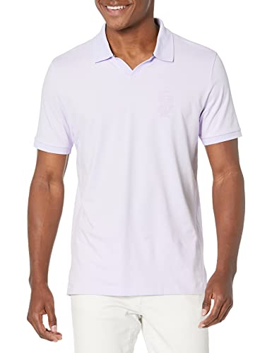 Karl Lagerfeld Paris Men's Polo with Tonal Karl Armour Logo, Lavender