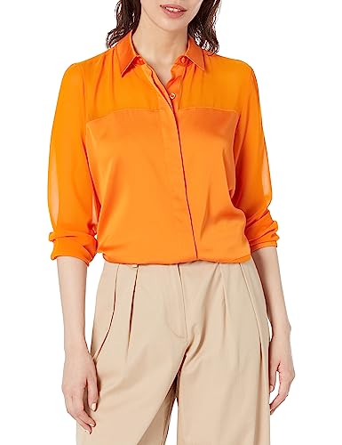 Karl Lagerfeld Paris Women's Sport Blouse, Ginger, Large