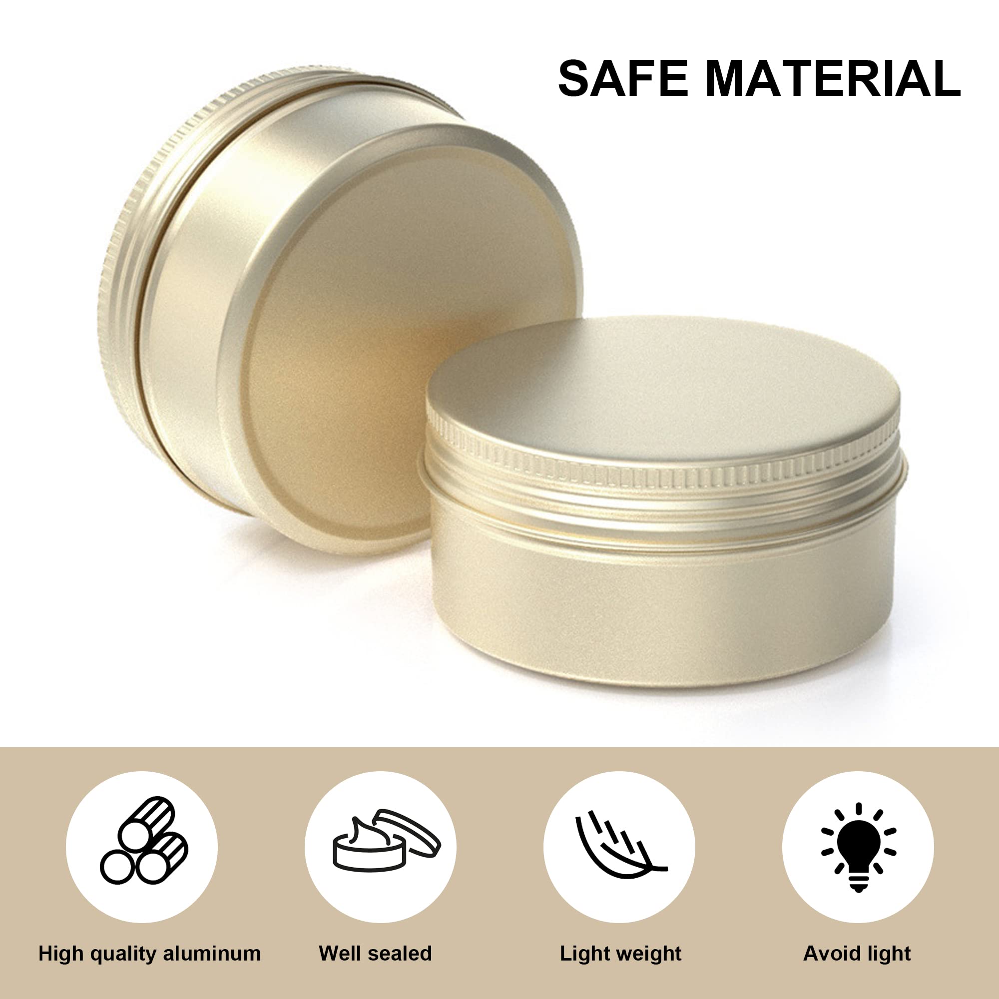 1st Choice Aluminum Tin Jar Refillable Containers 15 ml Aluminum Screw Lid Round Tin Container Bottle for Cosmetic,Lip Balm, Cream, 6 Pack