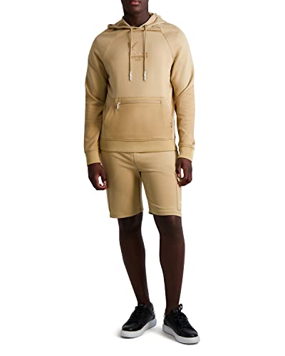 Karl Lagerfeld Paris Men's Solid Logo Stretchy Hoodie, Incense