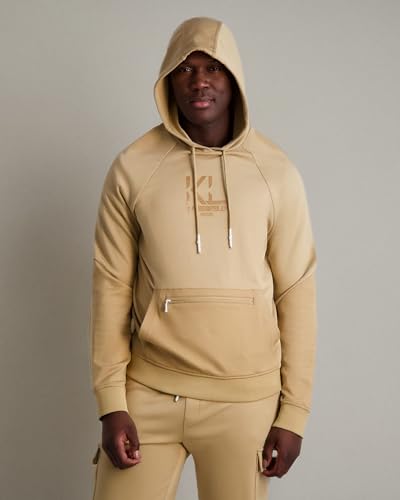 Karl Lagerfeld Paris Men's Solid Logo Stretchy Hoodie, Incense