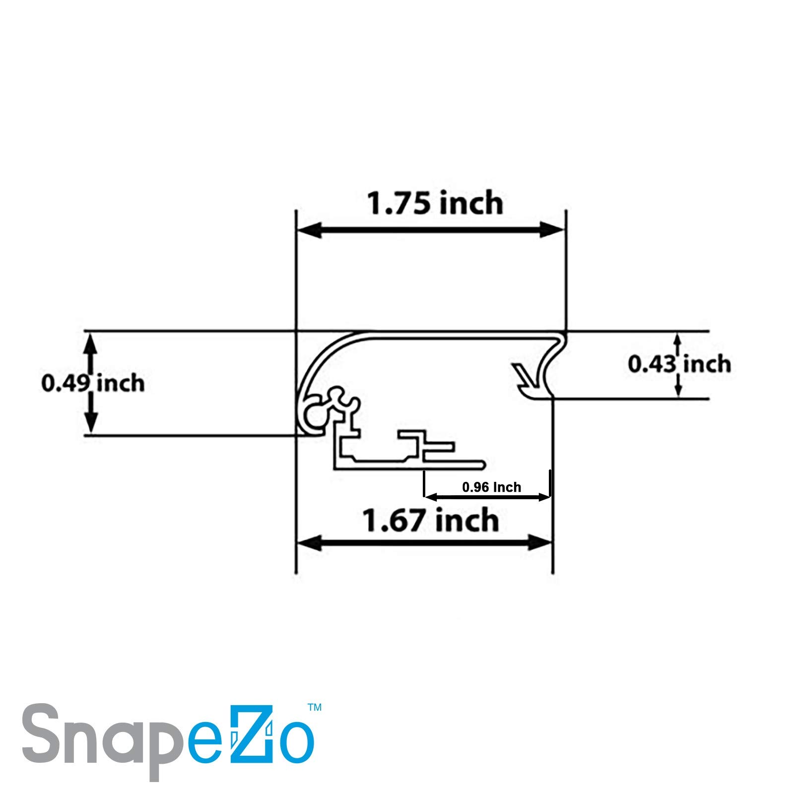 SnapeZo 2-Pack 36x48 Inches Black Poster Frames, Front-Loading Snap Frame, 1.7" Aluminum Profile, Wall Mounted