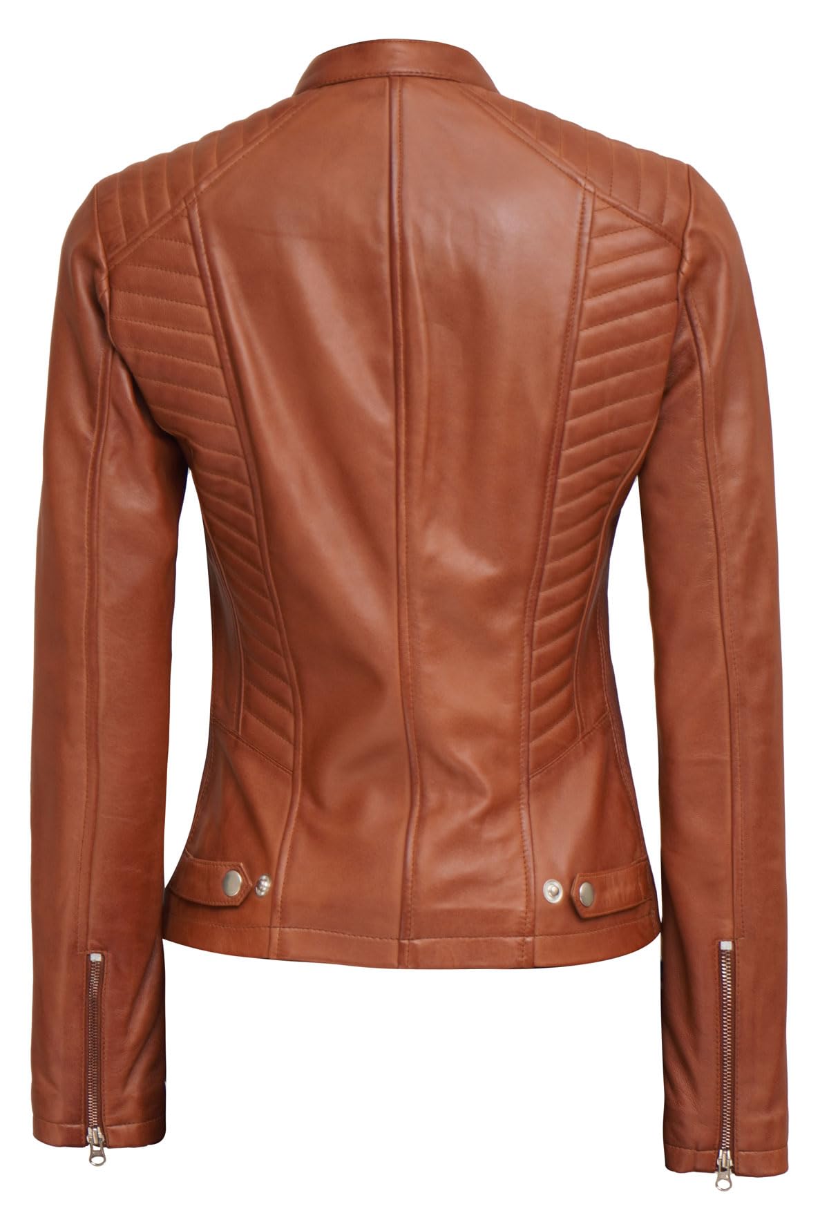 Decrum Womens Brown Leather Jacket - chaquetas de cuero para mujer | [1300172] N-185, S