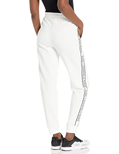 KARL LAGERFELD PARIS Women's Sports Knit Jogger, Soft White, Large