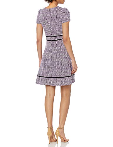 Karl Lagerfeld Paris Women's Tweed Fit and Flare Dress, Orchid Multi, 8