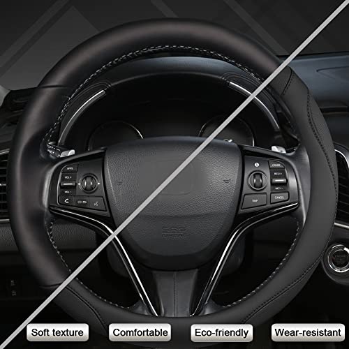 West Llama Customized Auto Car Steering Wheel Cover for Honda (Black-Standard Size)