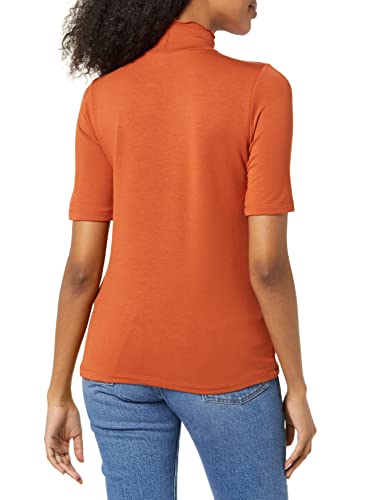 KARL LAGERFELD PARIS Women's Everyday 3/4 Sleeve Knit Top, Spicy Orange, Large