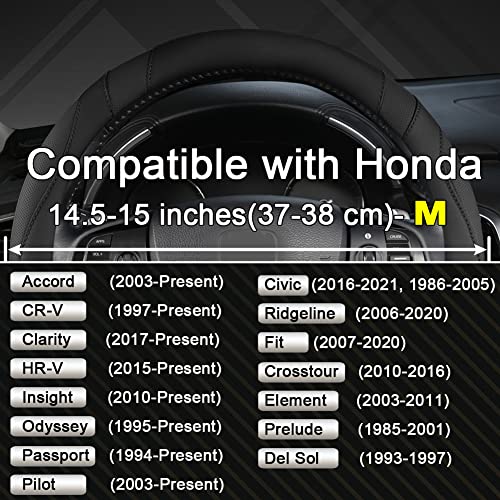 West Llama Customized Auto Car Steering Wheel Cover for Honda (Black-Standard Size)