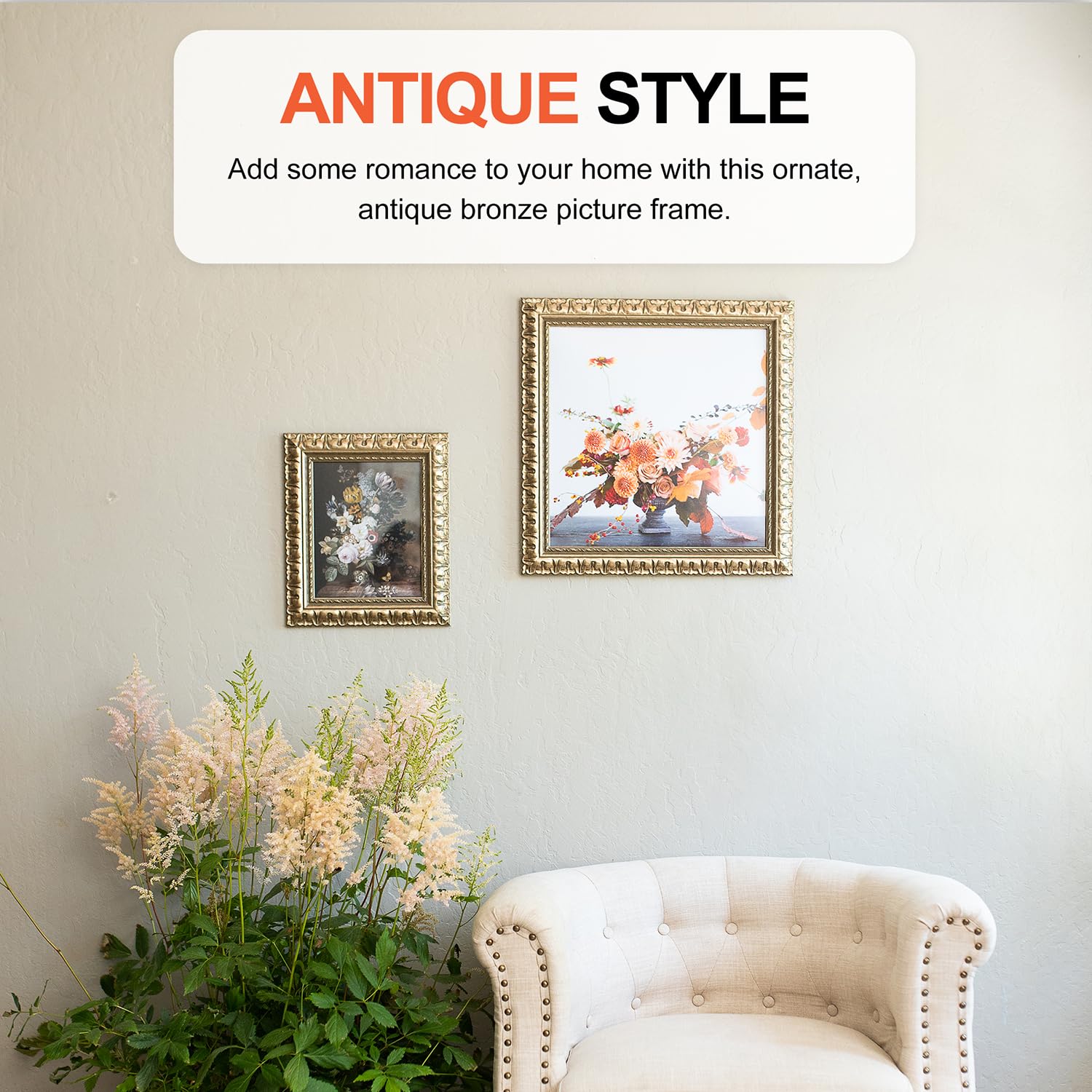 Craig Frames 16x20 Picture Frame, 2" Ornate Bronze Gold, Wall Hanging
