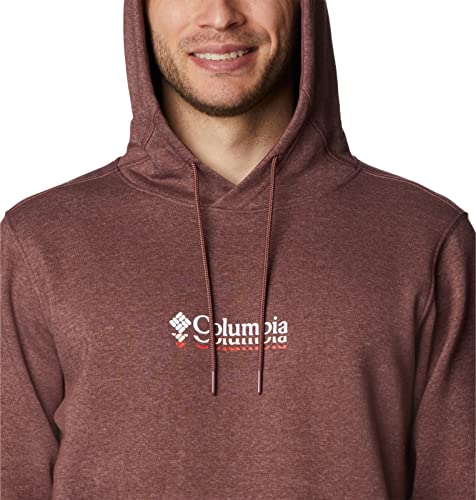 Columbia Men's CSC Basic Logo II Hoodie, Light Raisin Heather/Ripples Graphic, XX-Large