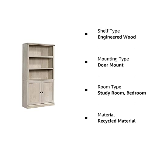 Sauder Miscellaneous Bookcase with Doors, L: 35.28" x W: 13.23" x H: 69.76", Chalked Chestnut finish
