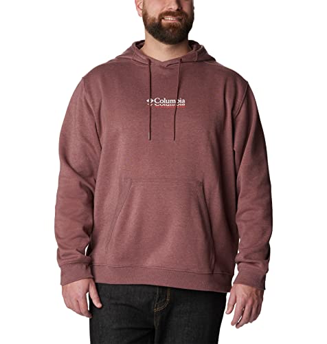 Columbia Men's CSC Basic Logo II Hoodie, Light Raisin Heather/Ripples Graphic, XX-Large