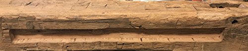 Modern Timber Craft Fireplace Mantel Shelf - Hand Hewn Wood Barn Beam - Authentic Reclaimed Wooden Rustic Shelving 48 Inches