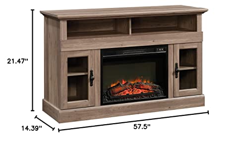 Sauder Barrister Lane Media Fireplace, for TVs up to 60", Salt Oak finish