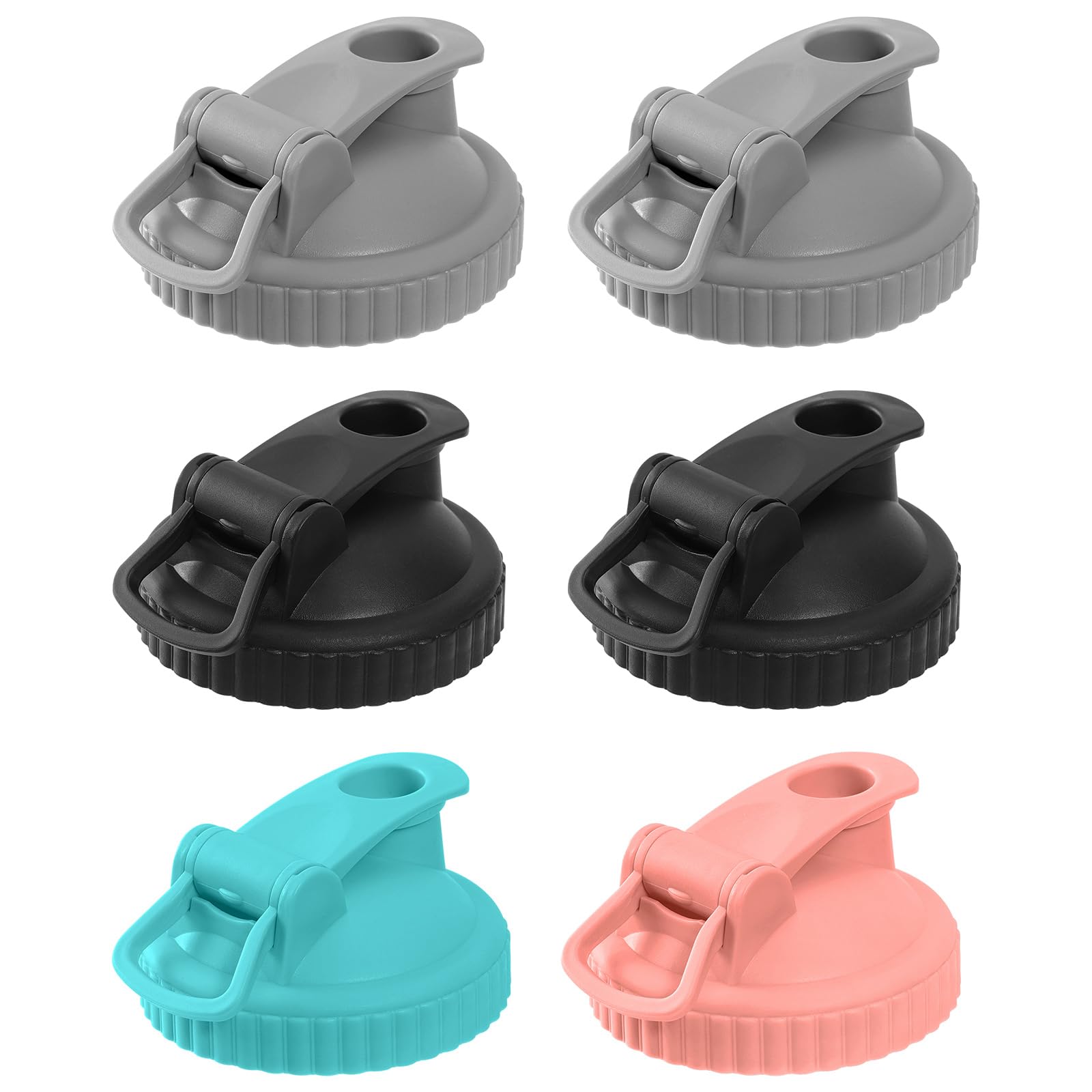 6 Pack Wide Mouth Ma-son Jar Lids 86mm Ma-son Jar Flip Top Lids Reusable Plastic Leak-proof Airtight Seal Ma-son Jar Pour Spout Pitcher Lids (Jars Not Included)
