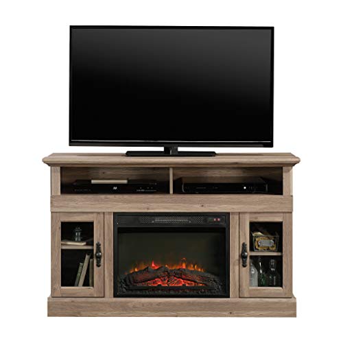 Sauder Barrister Lane Media Fireplace, for TVs up to 60", Salt Oak finish