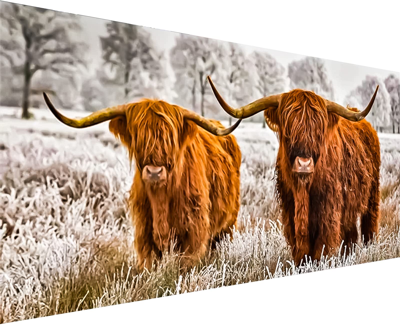 YALKIN Yak Cow Large Diamond Painting Kits for Adults (70X40cm/ 27.6x15.7in), DIY 5D Diamond Art Kits for Adults, Full Round Drill Embroidery Cross Stitch Pictures for Wall Decor