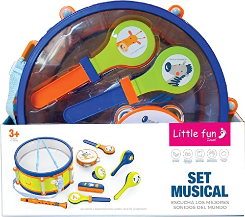 LITTLE FUN TIMES Musical Instruments for Toddlers 1-3 to Develop fine Motor Skills, Toddler Toys Musical Instruments for Kids 9 pcs Baby Instruments Preschool Educational Early Learning and Fun