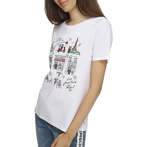 Karl Lagerfeld Paris Women's Logo T-Shirt, White